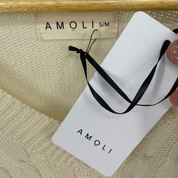 Amoli | Sweaters | Amoli Womens Cable Knit Sweater Slouchy Oversized V Neck Size Small Medium ...
